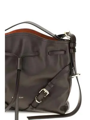 Givenchy Small Voyou Bucket Handbag In Glossy Leather - Brown