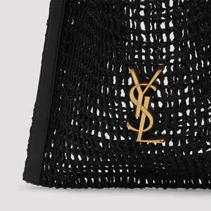 Saint Laurent Raffia Tote Bag - Black