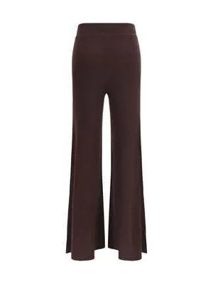 Loro Piana Camino Cashmere And Silk Ribbed Wide-leg Pants