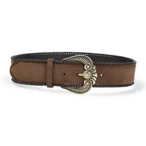 Etro Paisley Buckle Suede Belt - Brown