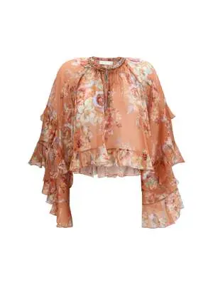 Zimmermann Floral Print Ruffled Blouse - Multicolor