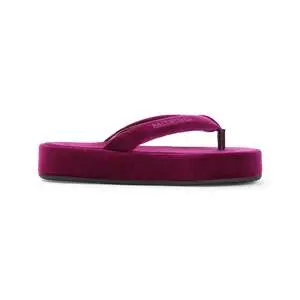 Balenciaga Velvet Platform Thong Sandals - Multicolor