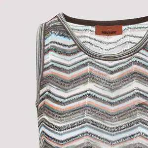 Missoni Sleeveless Zigzag Knit Top With Sequins - Multicolor