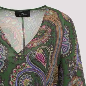 Etro Mini Dress With Paisley Print - Blue