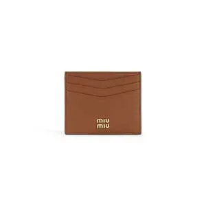 Miu Miu Calf Leather Card Case - Brown