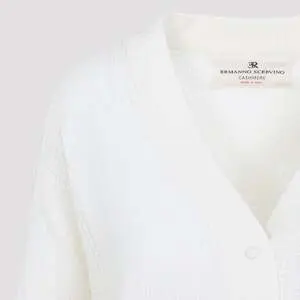 ERMANO SCERVINO Ermanno Scervino Chunky Knit V-neck Cardigan With Lace Trim