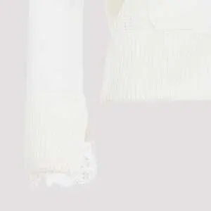 ERMANO SCERVINO Ermanno Scervino Chunky Knit V-neck Cardigan With Lace Trim