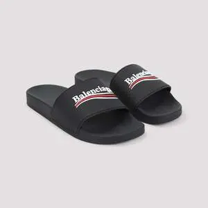 Balenciaga Pool Rubber Political Logo Slide