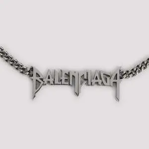 Balenciaga Typo Metal Necklace
