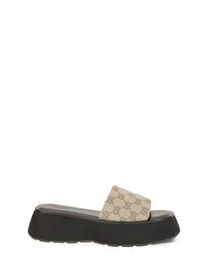 Gucci Oversized Sole Slider Sandals - Cream