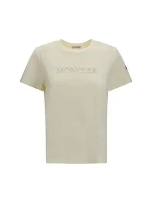 Moncler Cotton T-shirt With Tone-on-tone Embroidered Logo - Multicolor