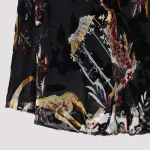 Etro High-waisted Floral And Animal Print Devoré Midi Skirt - Black