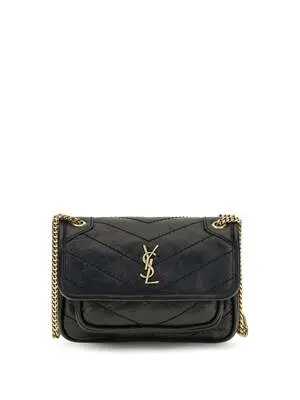 Saint Laurent Mini Niki Quilted Leather Shoulder Bag - Black