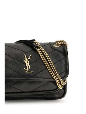 Saint Laurent Mini Niki Quilted Leather Shoulder Bag - Black