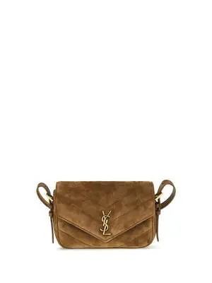 Saint Laurent Small Loulou Matelassé Suede Shoulder Bag - Brown