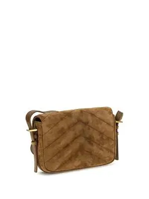 Saint Laurent Small Loulou Matelassé Suede Shoulder Bag - Brown