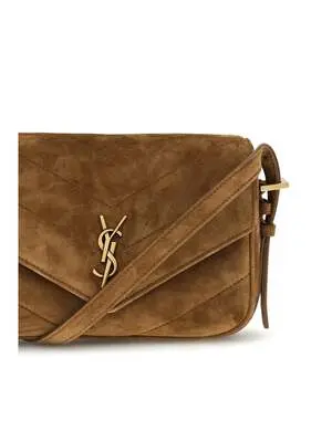Saint Laurent Small Loulou Matelassé Suede Shoulder Bag - Brown