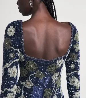 CLIO PEPPIATT Embellished Floral Mini Dress