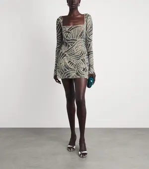 CLIO PEPPIATT Beaded Mare Mini Dress