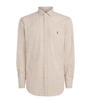 Polo Ralph Lauren Stretch-cotton Check Custom Fit Shirt - Beige