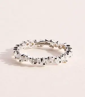 SUZANNE KALAN Princess-cut Diamond Eternity Ring In 18k Gold - White