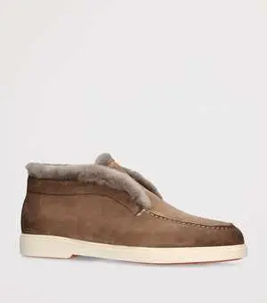 Santoni Suede Fortune Ankle Boots