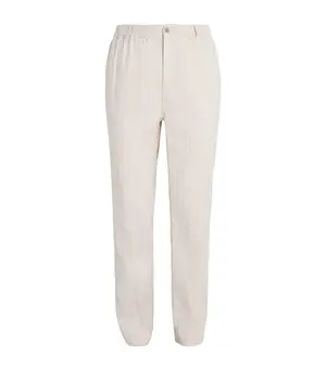 Paige Stretch-cotton-linen Eberton Trousers - White