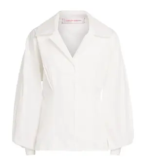 Carolina Herrera Balloon-sleeve Fitted Shirt - White