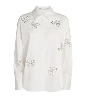 Alice + Olivia Embellished Finely Shirt - White