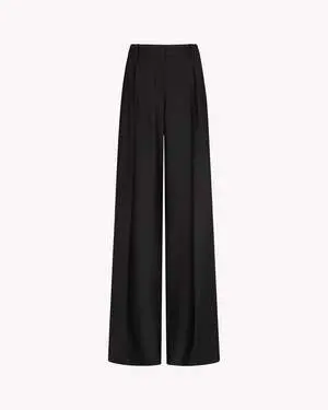Serena Bute Wool Inverted Pleat Trouser - Black