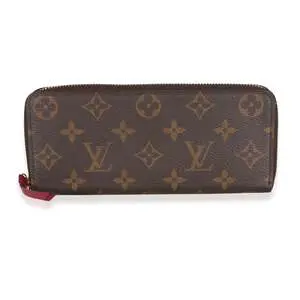 LOUIS VUITTON Fuchsia Monogram Canvas Clemence Wallet - Brown