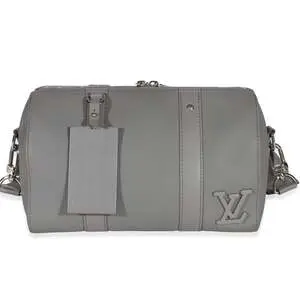 LOUIS VUITTON Grey Grained Calfskin Aerogram City Keepall - Gray