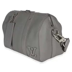 LOUIS VUITTON Grey Grained Calfskin Aerogram City Keepall - Gray