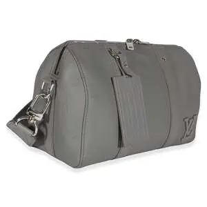 LOUIS VUITTON Grey Grained Calfskin Aerogram City Keepall - Gray