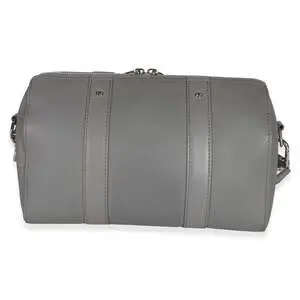 LOUIS VUITTON Grey Grained Calfskin Aerogram City Keepall - Gray