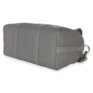 LOUIS VUITTON Grey Grained Calfskin Aerogram City Keepall - Gray