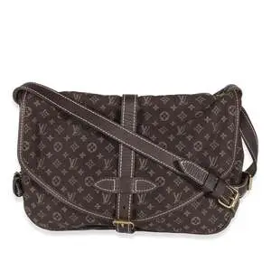 LOUIS VUITTON Monogram Mini Lin Saumur - Brown