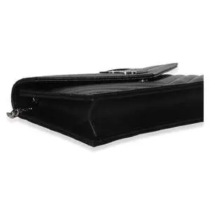 Saint Laurent Grain De Poudre Classic Cassandre Chain Wallet - Black