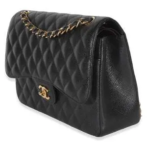 Chanel Quilted Caviar Jumbo Double Flap Bag