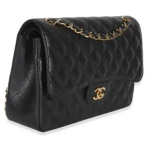 Chanel Quilted Caviar Jumbo Double Flap Bag