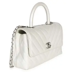 Chanel Chevron Caviar Coco Top Handle Bag