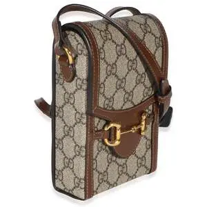 Gucci Beige Gg Supreme Monogram Horsebit 1955 Crossbody Bag