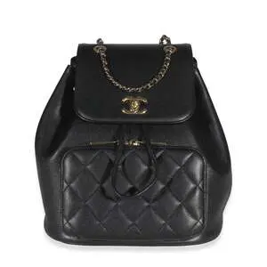 Chanel Quilted Caviar Business Affinity Backpack - Black