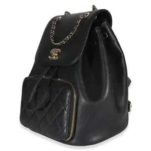 Chanel Quilted Caviar Business Affinity Backpack - Black