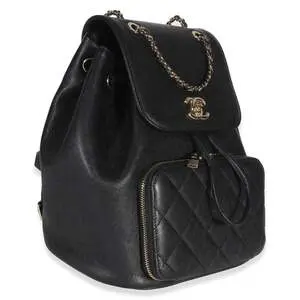 Chanel Quilted Caviar Business Affinity Backpack - Black