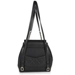 Chanel Quilted Caviar Business Affinity Backpack - Black