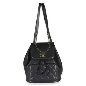 Chanel Quilted Caviar Business Affinity Backpack - Black