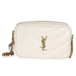 Saint Laurent Matelassé Monogram Camera Bag - White