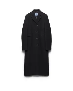 Prada Single-breasted Shetland Wool Coat - Black