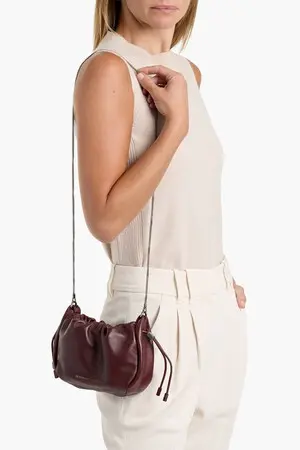 Brunello Cucinelli Beaded Embellished Leather Shoulder Bag